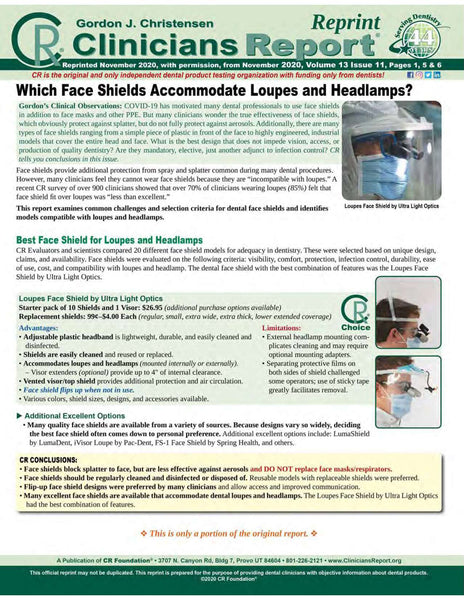 Face Shield Pack (20 Shields + 1 Visor) – Ultralight Optics